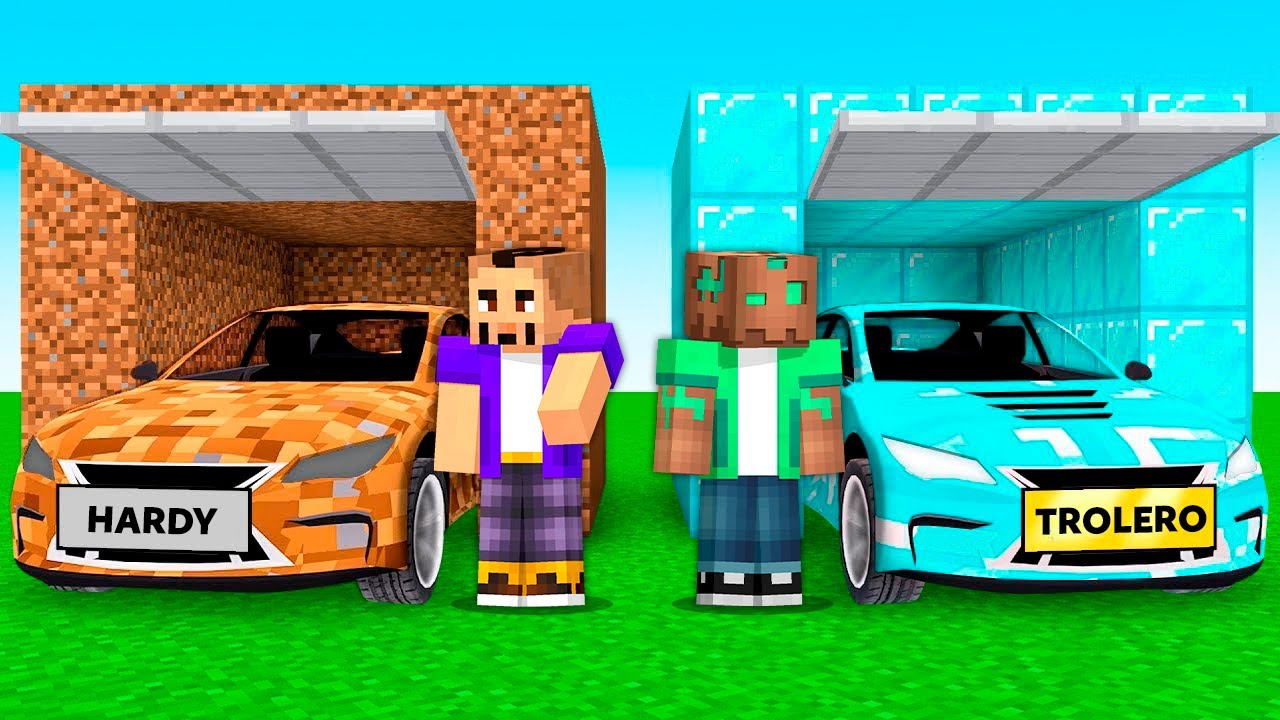GARAJE de DIAMANTE vs GARAJE de TIERRA en Minecraft! - YouTube