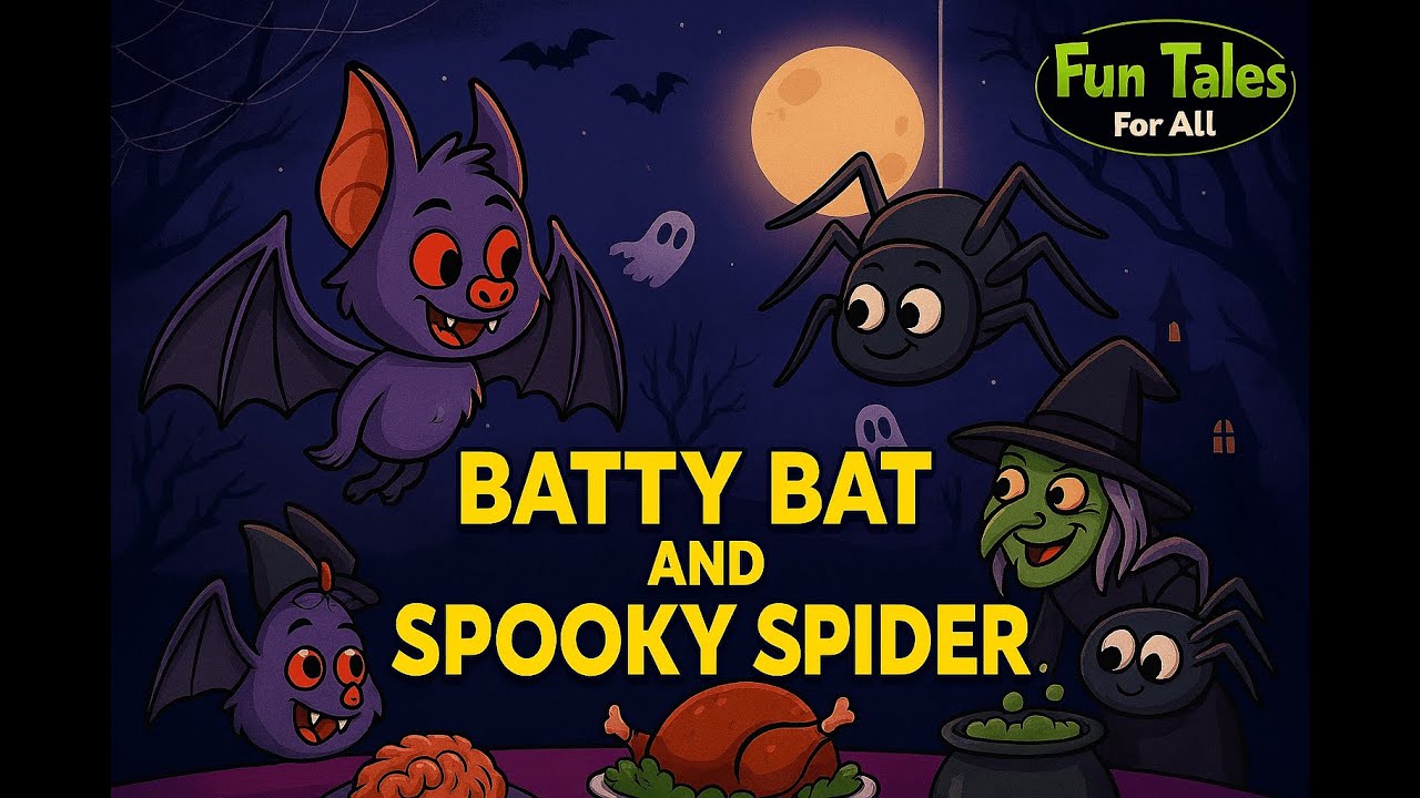 Batty the Bat and Spooky Spider | Halloween Night Story 🦇🕷️🌙 | Fun ...