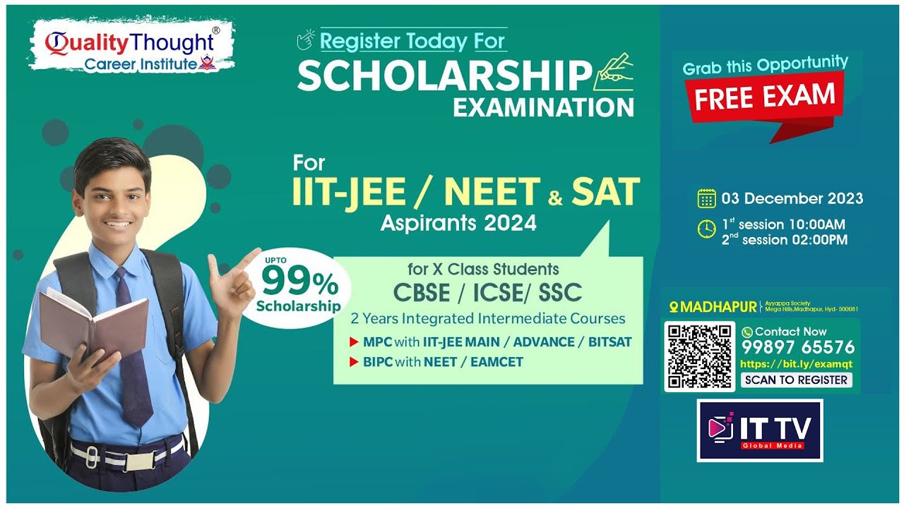 Quality Thought Scholarship Exam | Quality Thought Career Institute ...