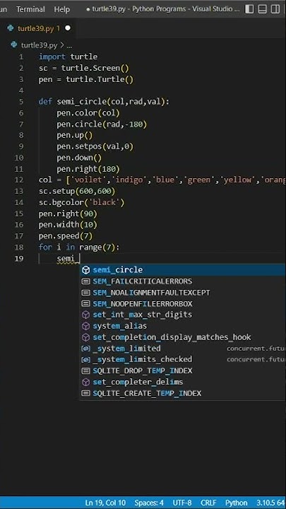 Amazing Turtle Graphics Programn Python #python #shorts #youtubeshorts #shortvideo #coding - YouTube