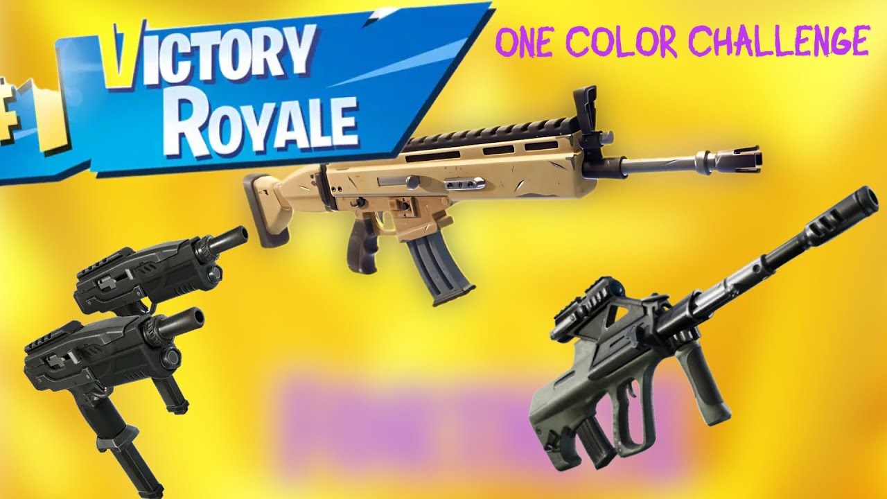 Fortnite *ONE COLOR GUN CHALLENGE* my first video!!!! - YouTube