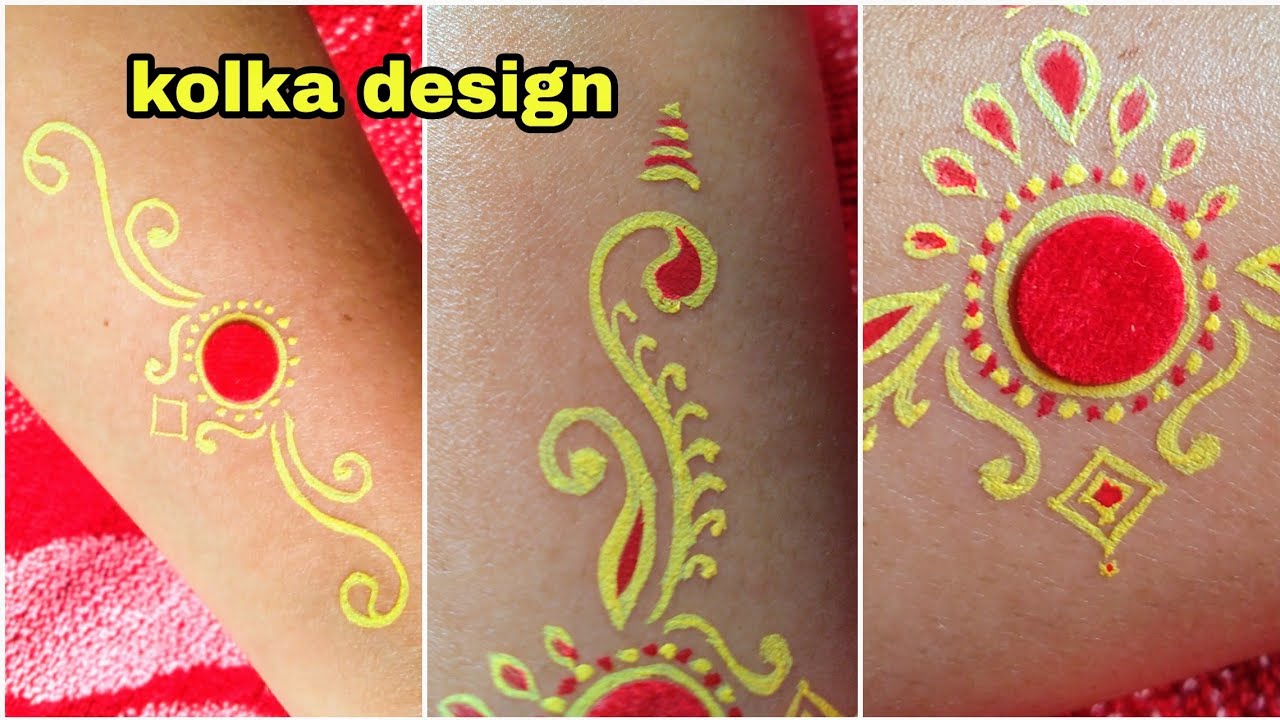 Kolka design Chandan Art Kumkum design - YouTube