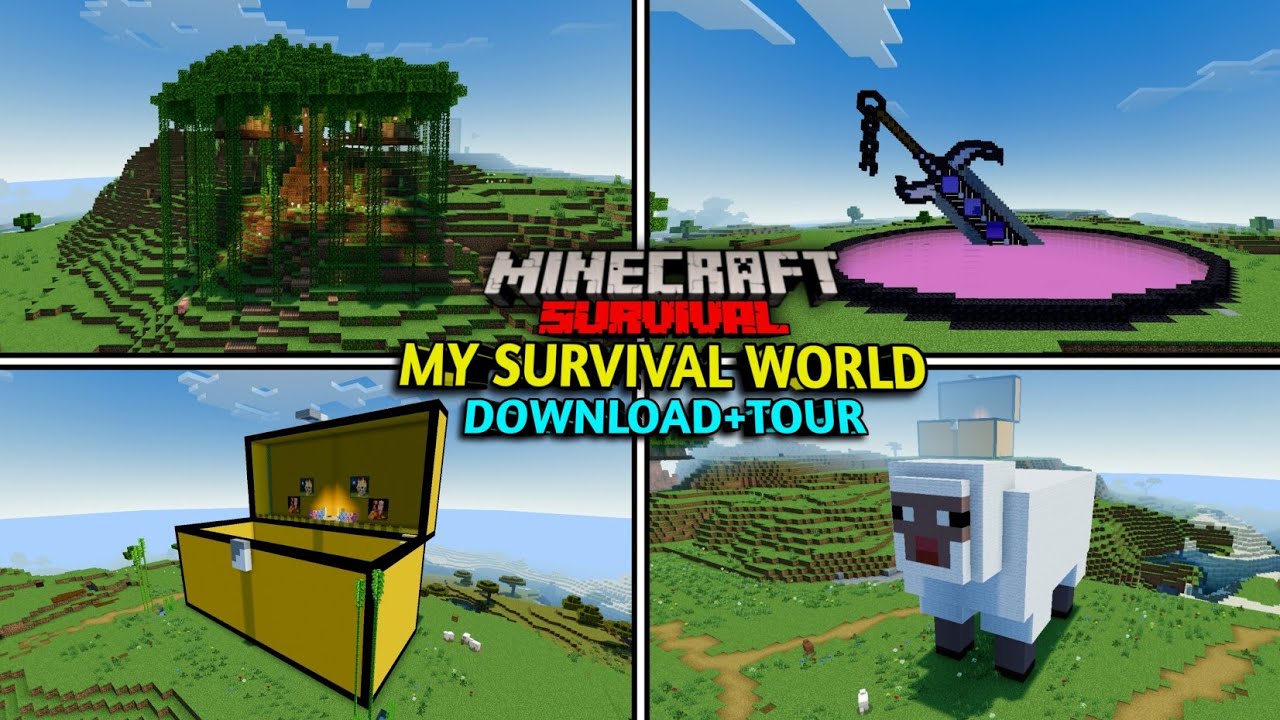 BEST MINECRAFT POCKET EDITION SURVIVAL WORLD WITH ALL FARM || UBHI ...