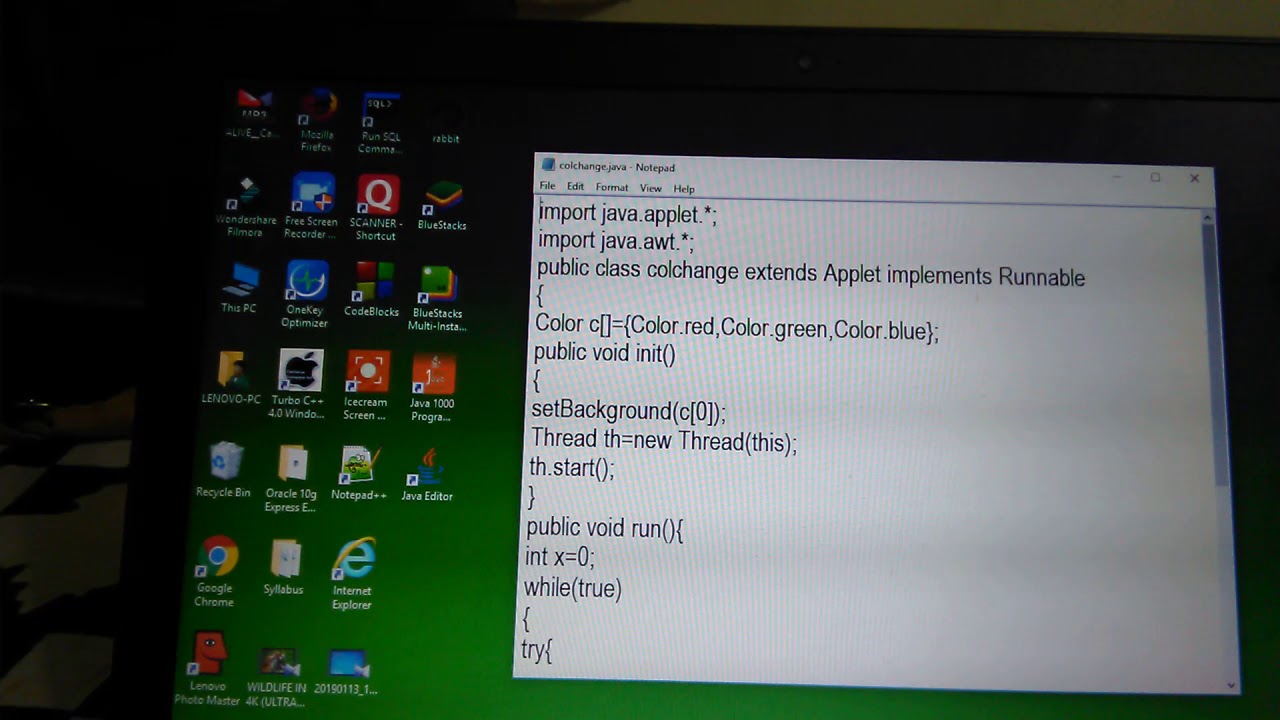 Change background Colour of Applet using Java - YouTube
