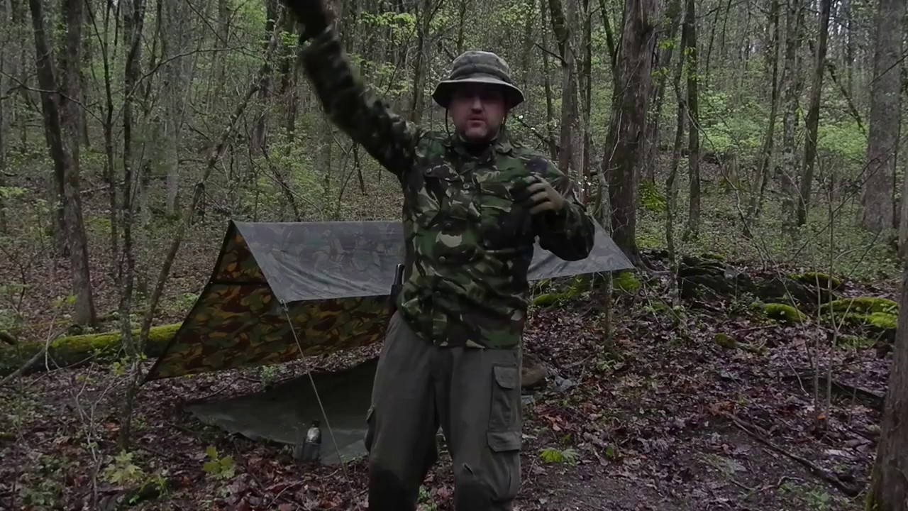 DIY Survival Shelter - British DPM Basha - YouTube