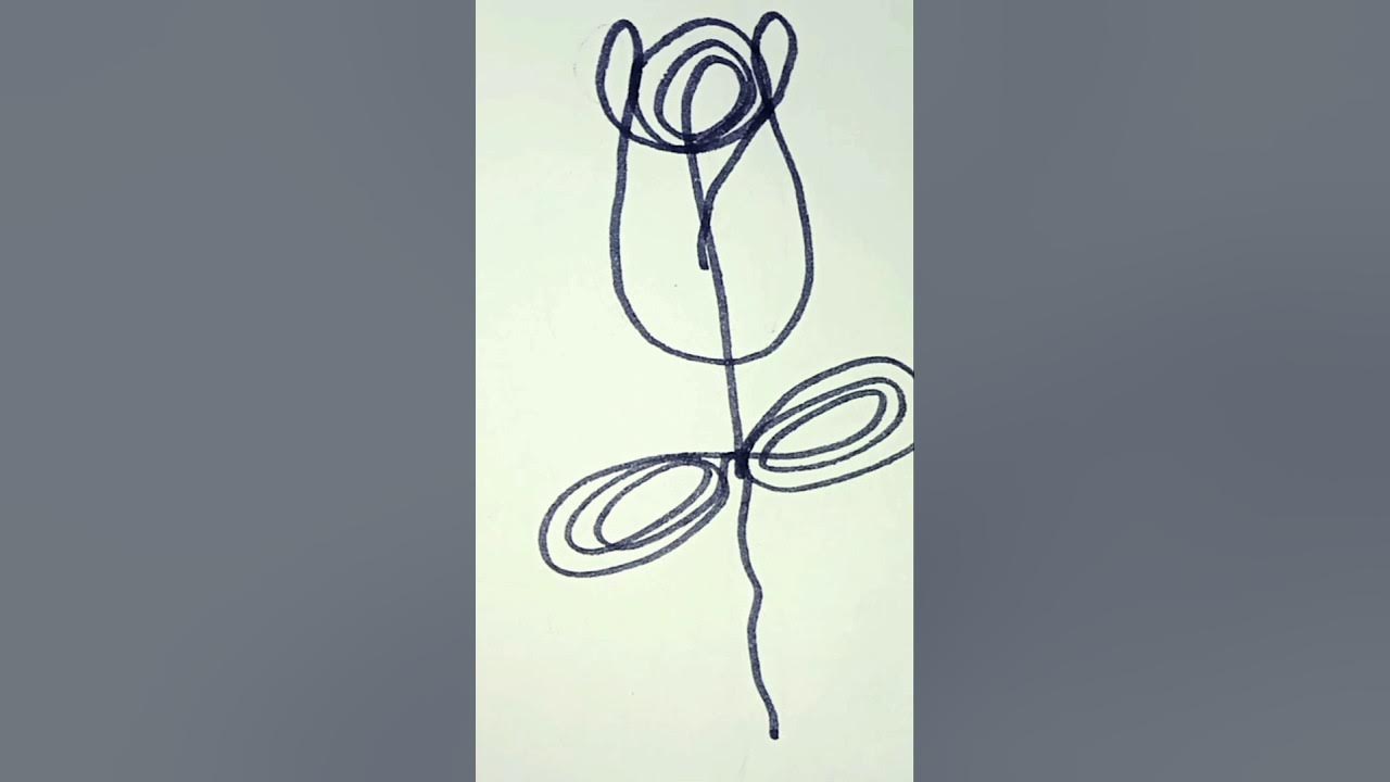 easy one line drawing for beginners 🌹#art#drawing#viral#tutorial# ...
