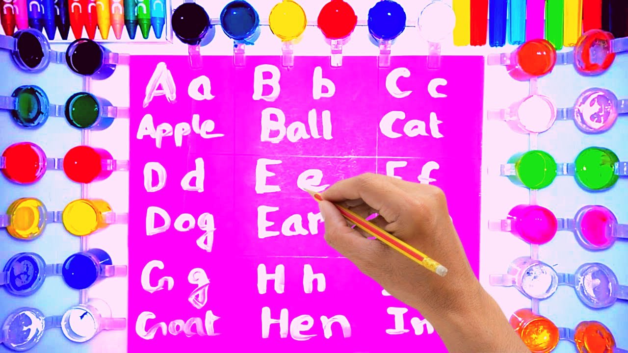 ABCDEFGH Learning Video for Kids A for Apple B for Ball Spelling ...
