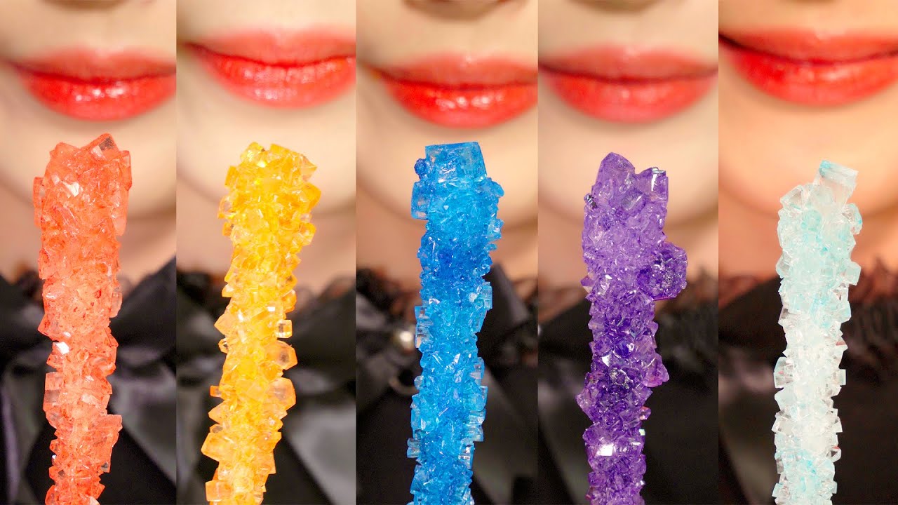 👄asmr 무지개 락캔디 먹방 Rock candy EATING SOUNDS - YouTube