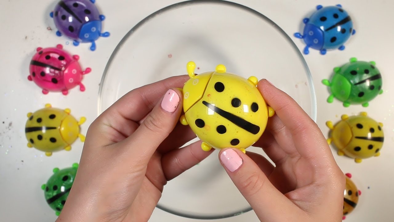 Mixing Lady Bugs Bought Store Slime - YouTube