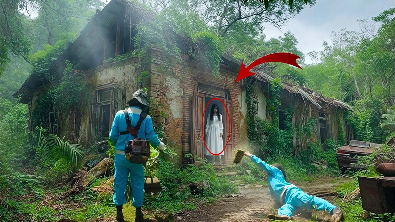 Time-Lapse: Cleaning an Overgrown Haunted House - Mysterious Woman in ...