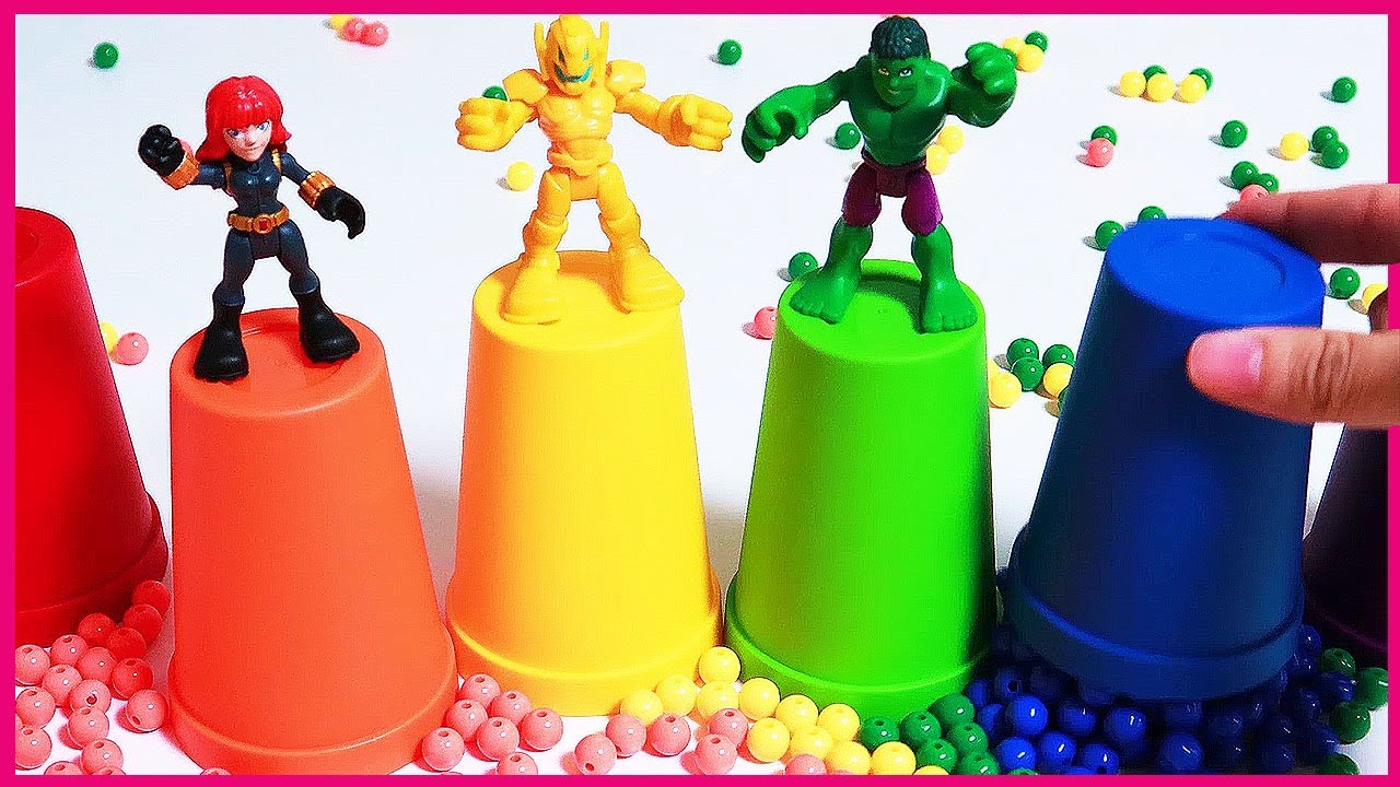 Learn Colors with Color Bears l Find Toys in the Cup - YouTube