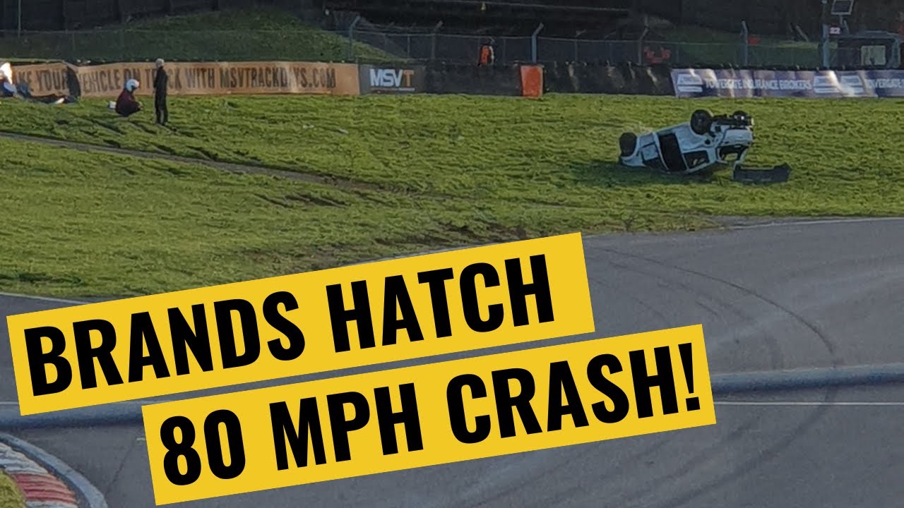 80MPH Brands Hatch Track Day Crash - Clio 200 - YouTube