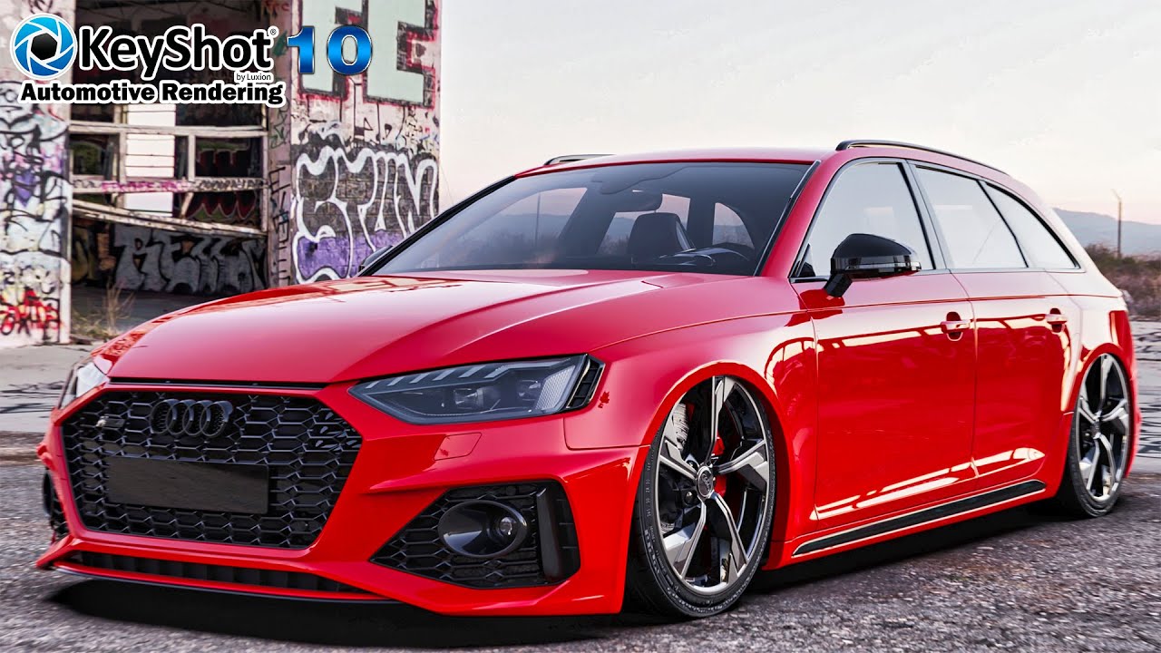 keyshot 10 Automotive rendering Audi RS4 Avant - YouTube
