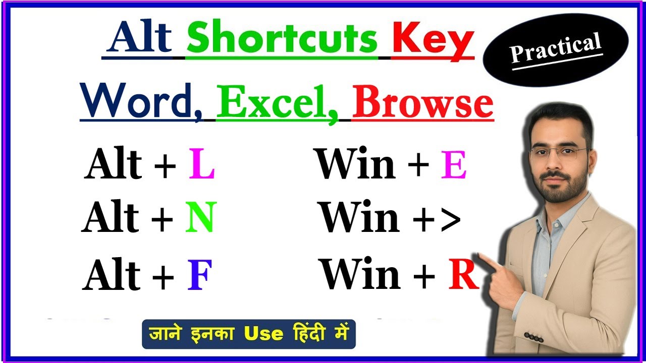 Alt Keyboard Shortcuts in Hindi | Computer को Lightning Fast चलाना ...