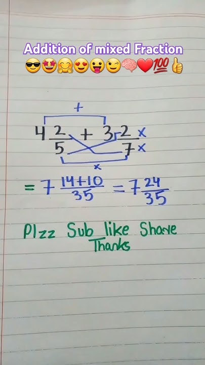 Addition | mixed Fraction | fast trick | maths trick | short trick | #ytshorts #mathstricks # ...