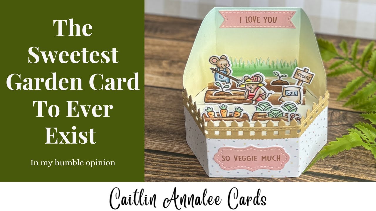 The Sweetest Garden Card | Lawn Fawn Veggie Platform Pop Up Card - YouTube