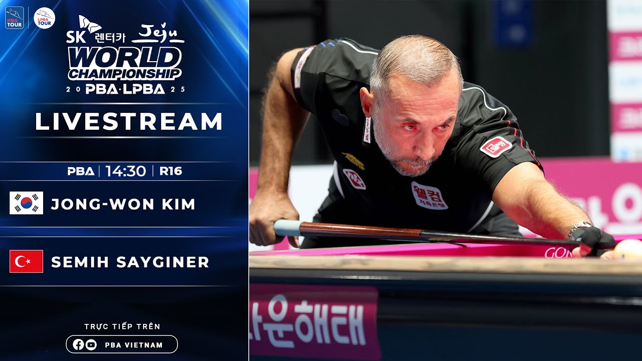 LIVE 1 | Jong-won KIM vs Semih SAYGINER | PBA R16 | SK JEJU PBA - LPBA World Championship 2025 ...