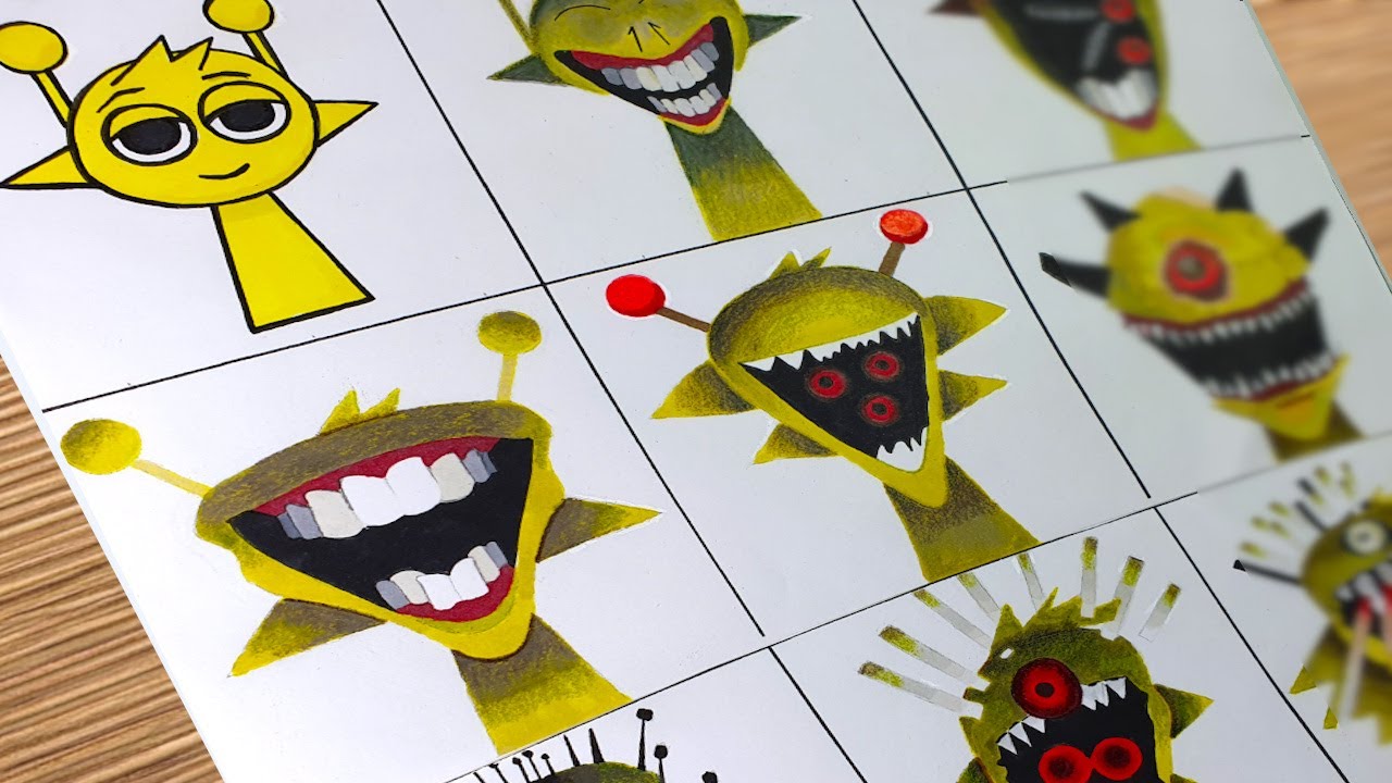 Drawing Incredibox Sprunki Phase 1 to 12 Simon - YouTube