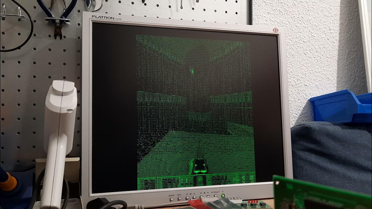 FastDoom dev build. Hercules graphics support (640x400 dithered) - YouTube