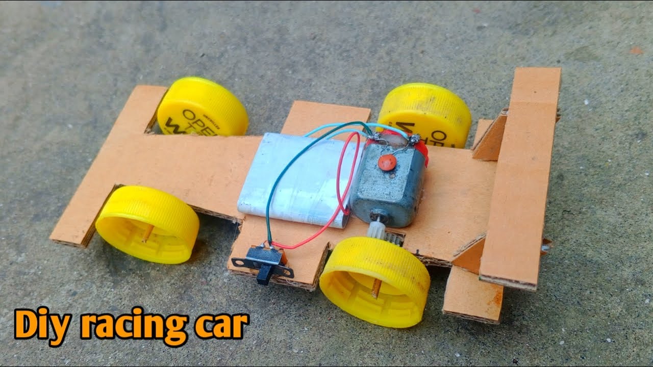 DIY Cardboard Racing Car 🚗 with DC Motor//Easy & Fun Project - YouTube