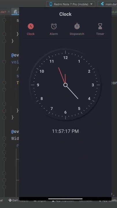 Clock App|intl,analog_clock|Day 18#100daysflutterchallenge#flutter#shorts#shortvideo# ...