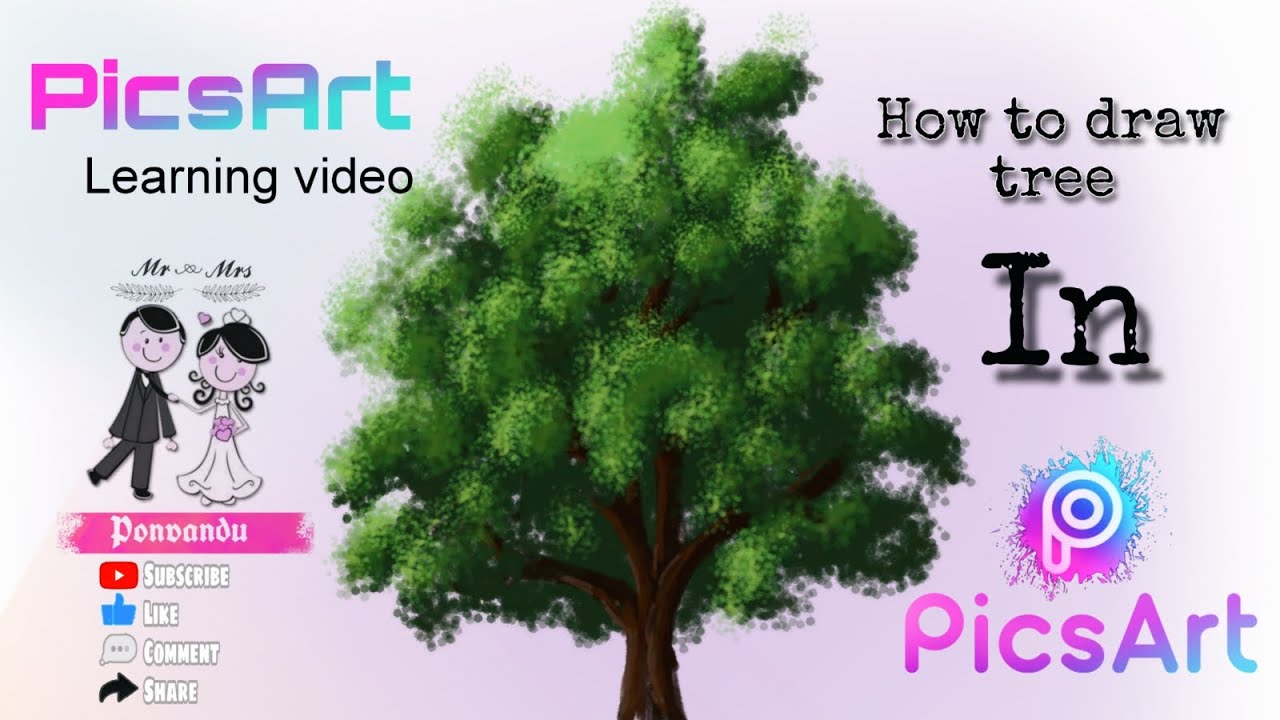 How to Draw tree in PicsArt// Beginners//#Drawing // #picsarttutorial ...