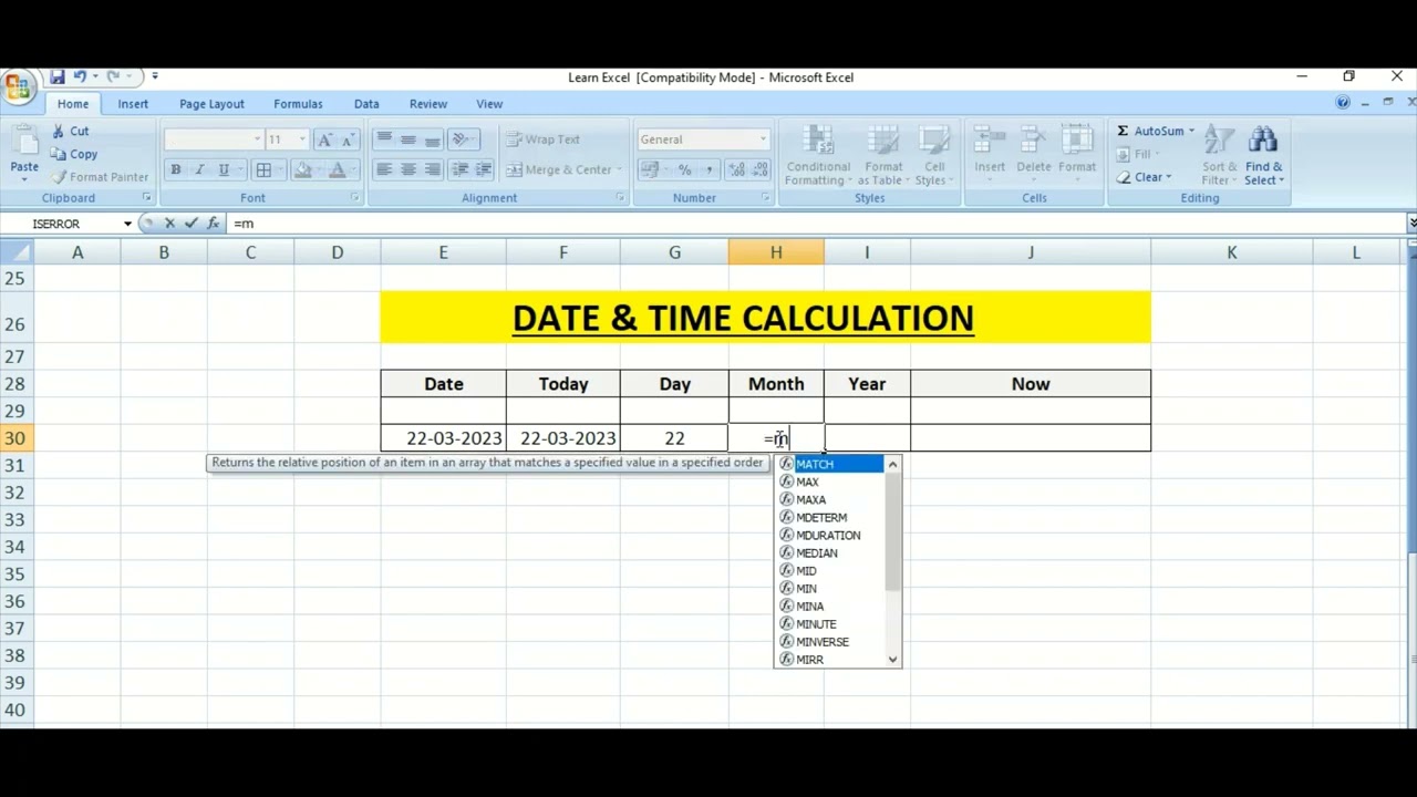Part 6 MS Excel How To Calculate Date In Excel YouTube Part 6 MS Excel How To Calculate Date In Excel YouTube