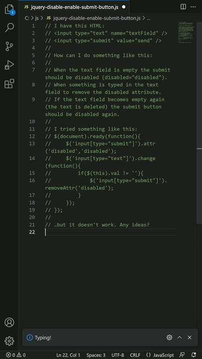 Javascript Jquery Disableenable Submit Button Youtube