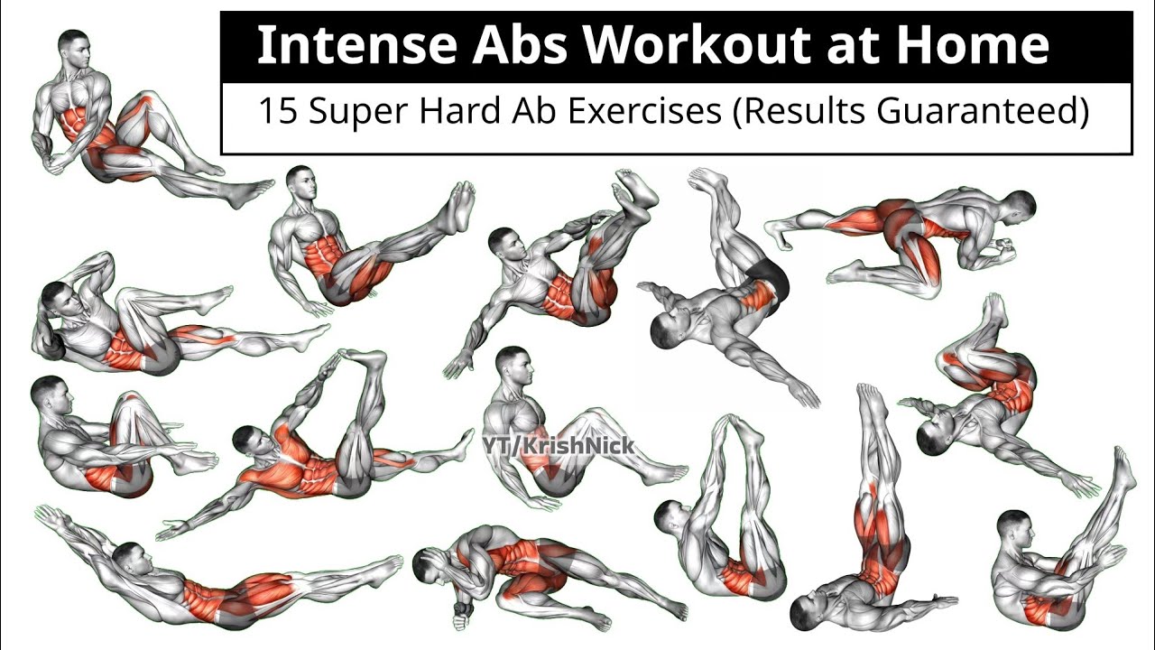 Intense Abs Workout at Home | 15 Super Hard Ab Exercises (Results ...