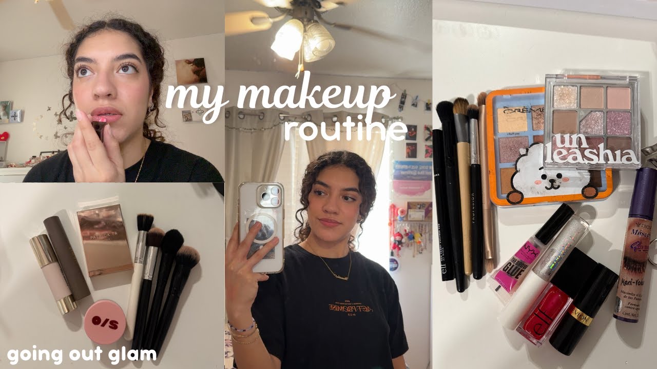 My makeup routine💄: going out glam, detailed, lip combo - YouTube