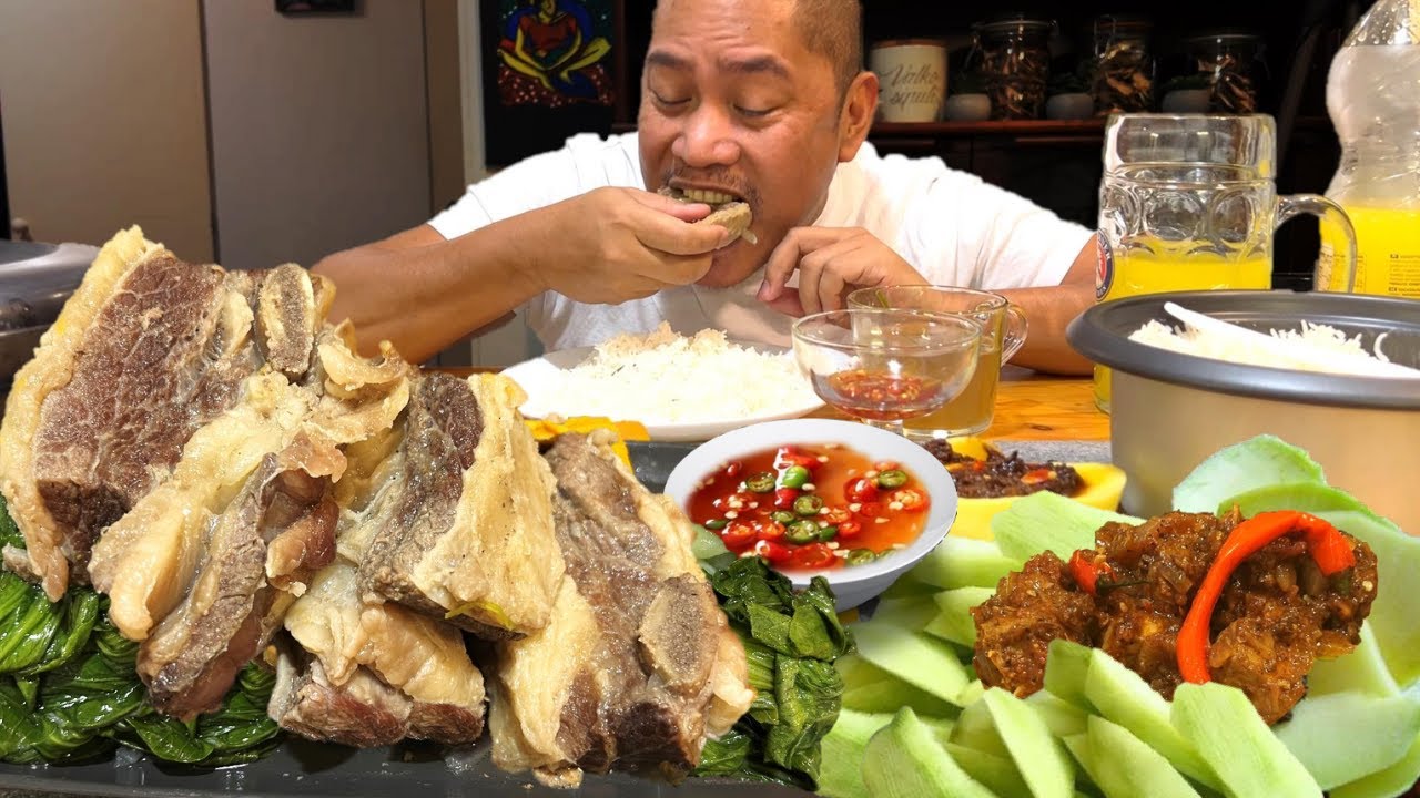 NATIVE SA TABA "NILAGANG BAKA"! MANGGA at BAGOONG! Filipino Food ...