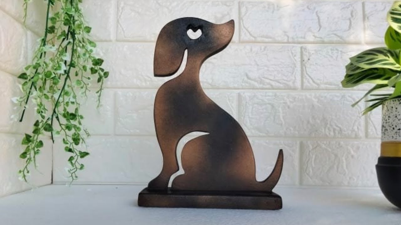How to make an easy dog sculpture. White cement crafts. - YouTube