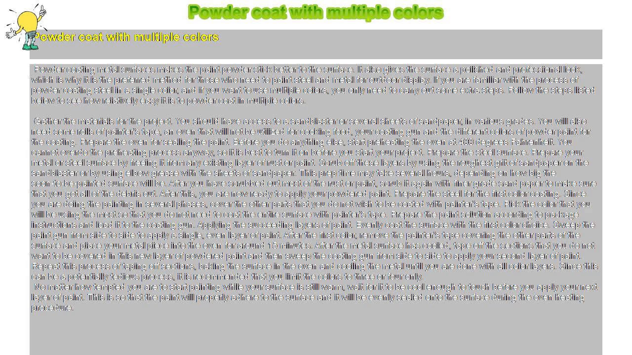 How to : Powder coat with multiple colors - YouTube