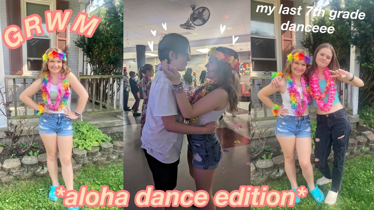 GRWM: aloha dance (my last 7th grade dance) 🌺💃 - YouTube