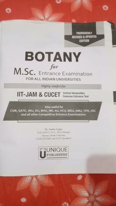 cuet botany🔥🔥 best book of all univercity msc pg entrance exam 🎯💯 Dr. Anshu Gupta - YouTube