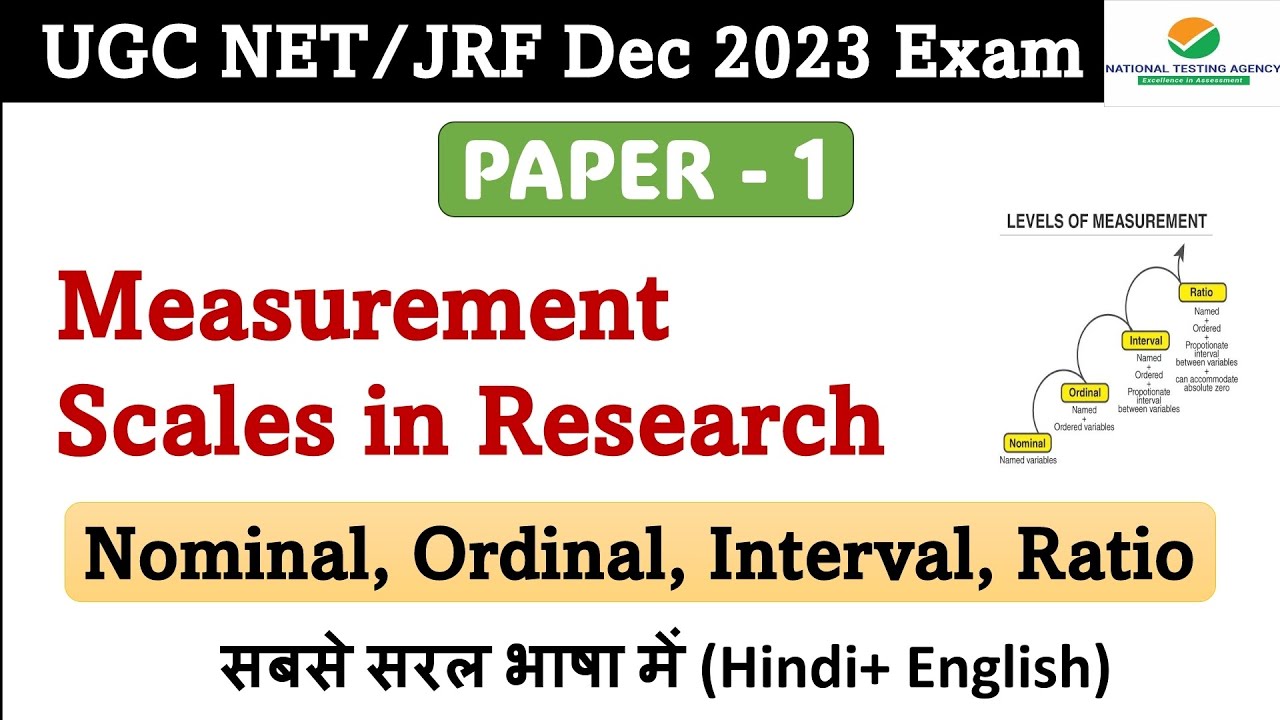 UGC NET 2023 ll Types of Measurement Scales in Research ll Research ...
