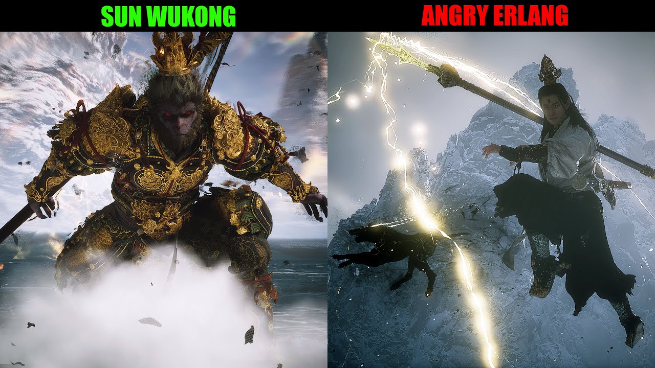 Epic Battle Sun Wukong vs Angry Erlang Black Myth Wukong Showdown - YouTube
