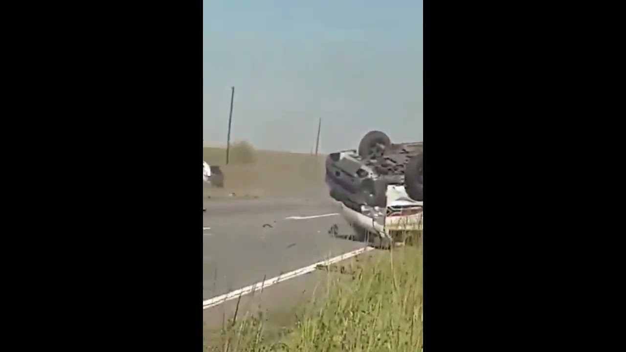 Man Sent Flying In The Air After Car Crash! - YouTube