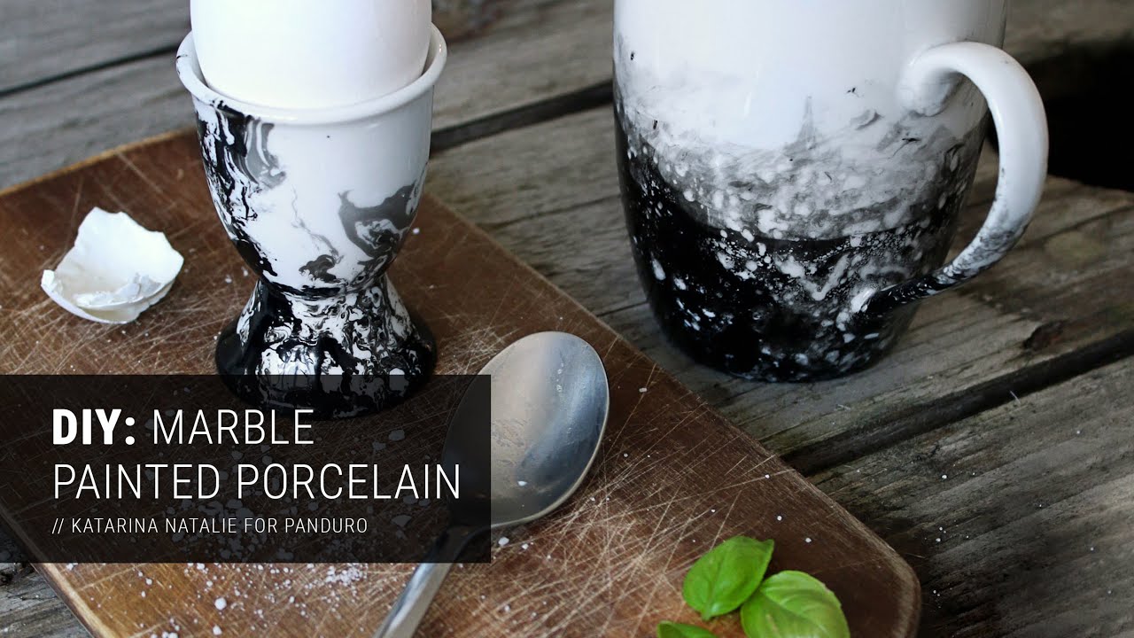 DIY MARBLE PAINTED PORCELAIN // TUTORIAL - YouTube