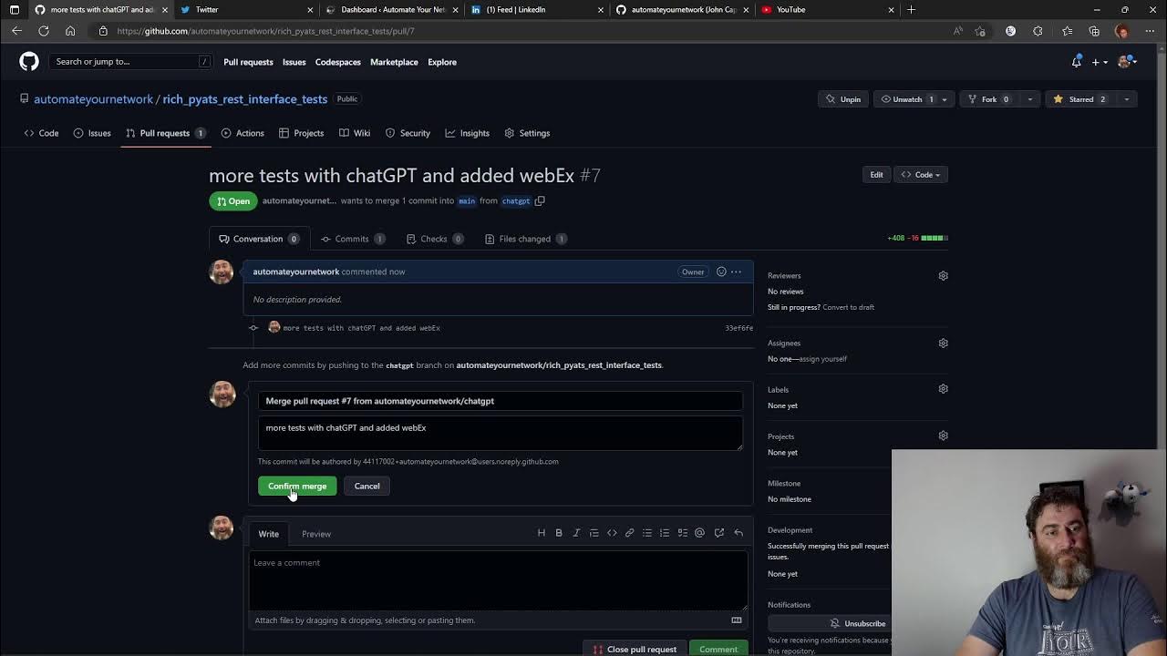 chatGPT AI-powered network automation tests with pyATS and WebEx - YouTube