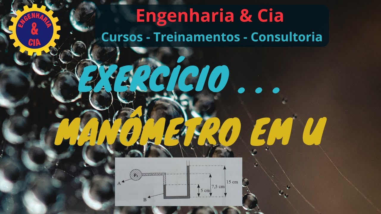 Exercício Resolvido Manometria | Manômetro em U | Mecânica dos Fluidos ...