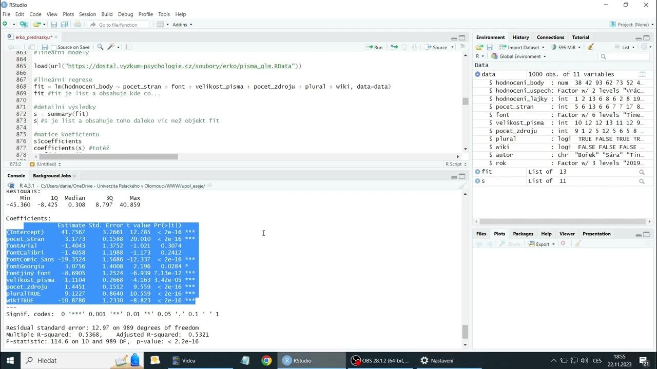 R: Lineární a nelineární regrese - YouTube
