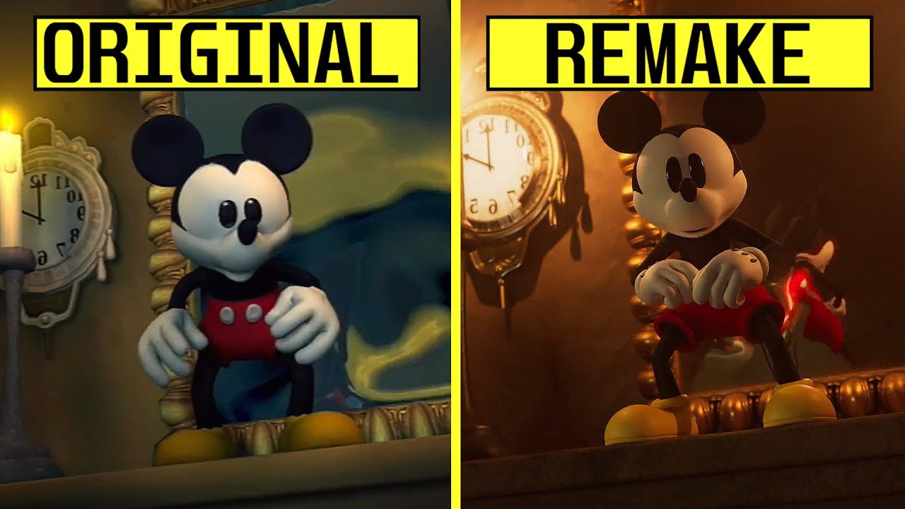 Epic Mickey Rebrushed - Remake vs Original Intro Graphics Comparison ...