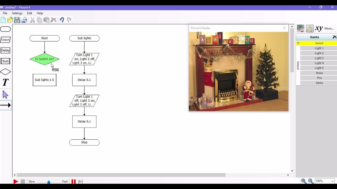 Flowol 4, Santa mimic & sub-routines - YouTube