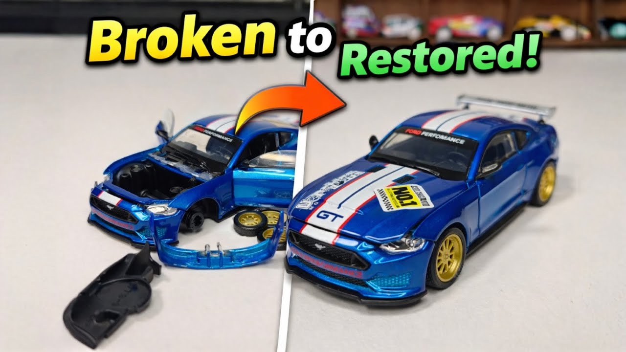 ASMR Toy Car Restoration | Building a Ford Mustang from Parts - YouTube
