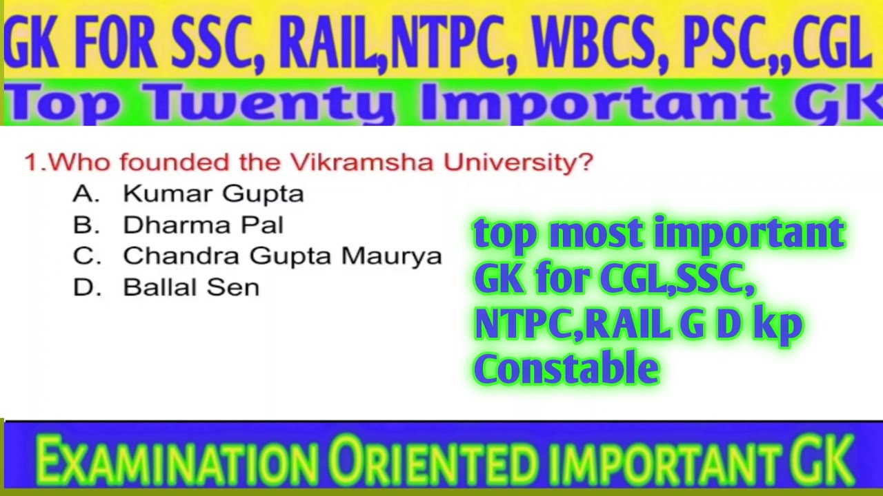 important gk question answer in english ।‌ top twenty gk question ...