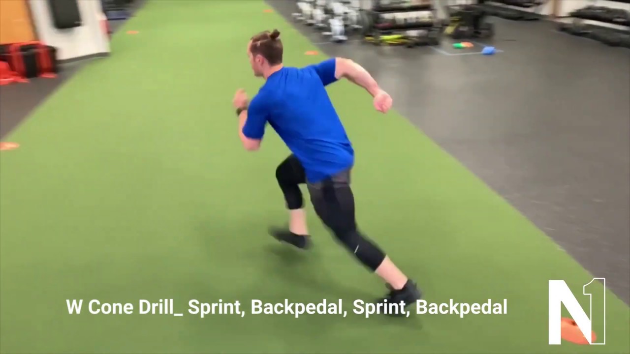 W Cone Drill: Sprint, Backpedal, Sprint, Backpedal - YouTube