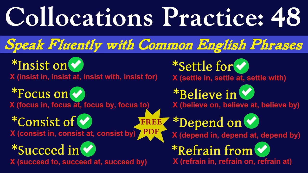 Verb-Preposition Collocations | Learn English Collocations | Easy ...