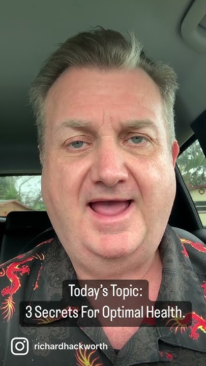Wellness Wednesday with Richard Hackworth Today's Topic 3 Secrets for ... Wellness Wednesday with Richard Hackworth Today's Topic 3 Secrets for ...