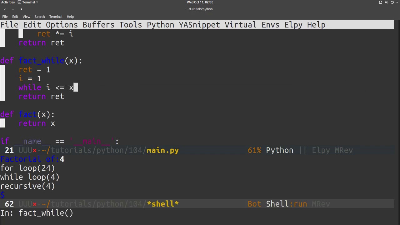 Programming in Python3 104 - For loops, While loops and Recursion ...